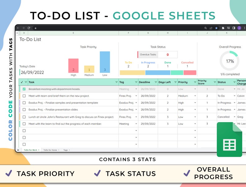 To Do List Template Google Sheets Spreadsheet Daily to Do - Etsy