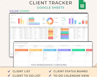 Client Tracker, Client Spreadsheet, Google Sheet Planner, CRM Template, Small Business, Business ...