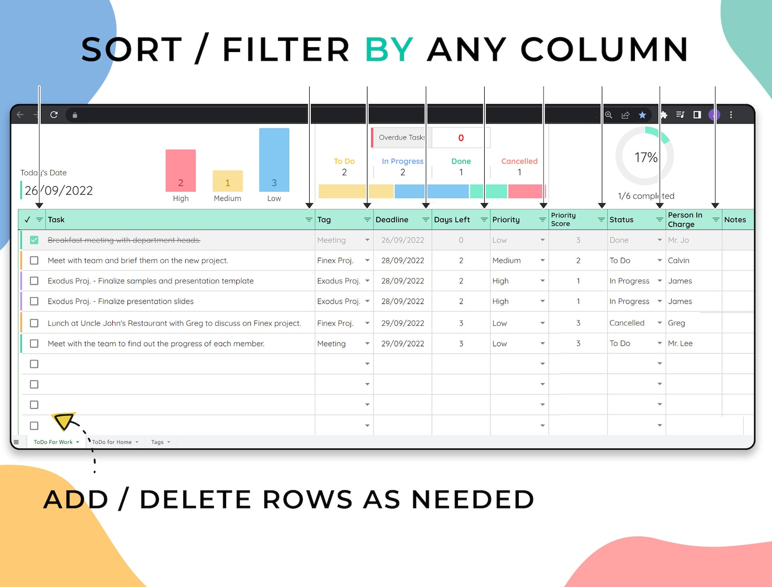 To Do List Template Google Sheets Spreadsheet Daily to Do - Etsy