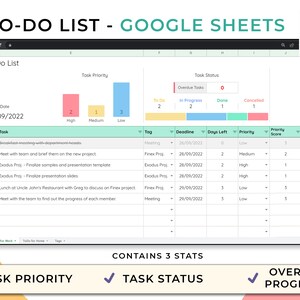 To Do List Template Google Sheets Spreadsheet Daily to Do - Etsy