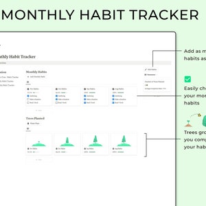 Notion Habit Tracker, 2023 / 2024 Notion Template, Aesthetic Notion ...