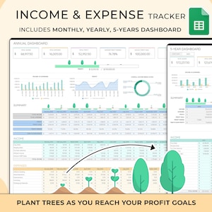 Income and Expense Tracker Google Sheets Spreadsheet, Personal ...