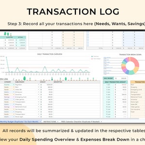 50/30/20 Budget Tracker, Monthly Budget Spreadsheet, Google Sheets ...