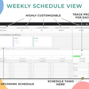 To Do List Google Sheets Template | Digital Planner Task Manager ...