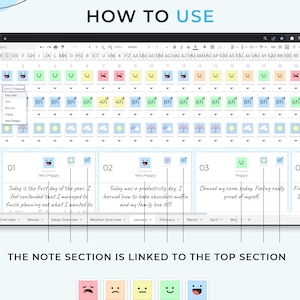 Digital Mood Tracker Spreadsheet, Google Sheets Template, Mood Journal ...
