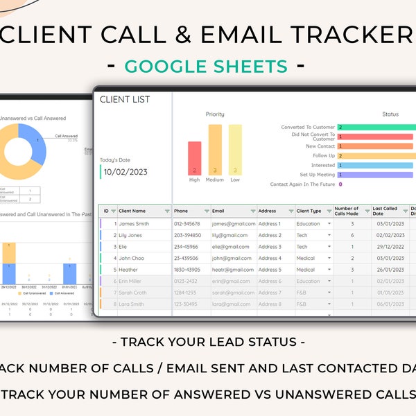 Call Log Spreadsheet - Etsy