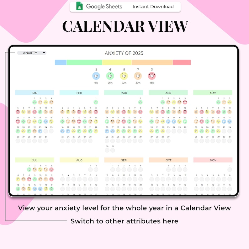 Anxiety Tracker, Mental Health Journal Printable, Wellness Planner ...