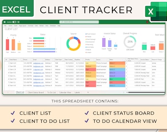 Client Tracker CRM Spreadsheet Client Management Small - Etsy