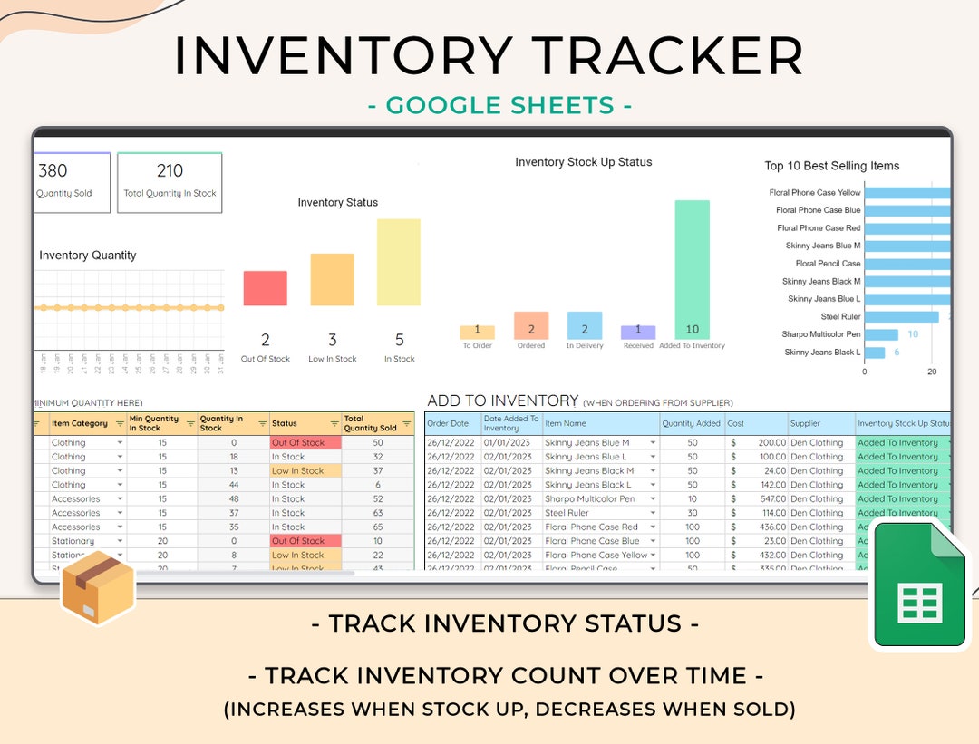 Inventory Tracker Spreadsheet Google Sheets Inventory Template Sheet ...