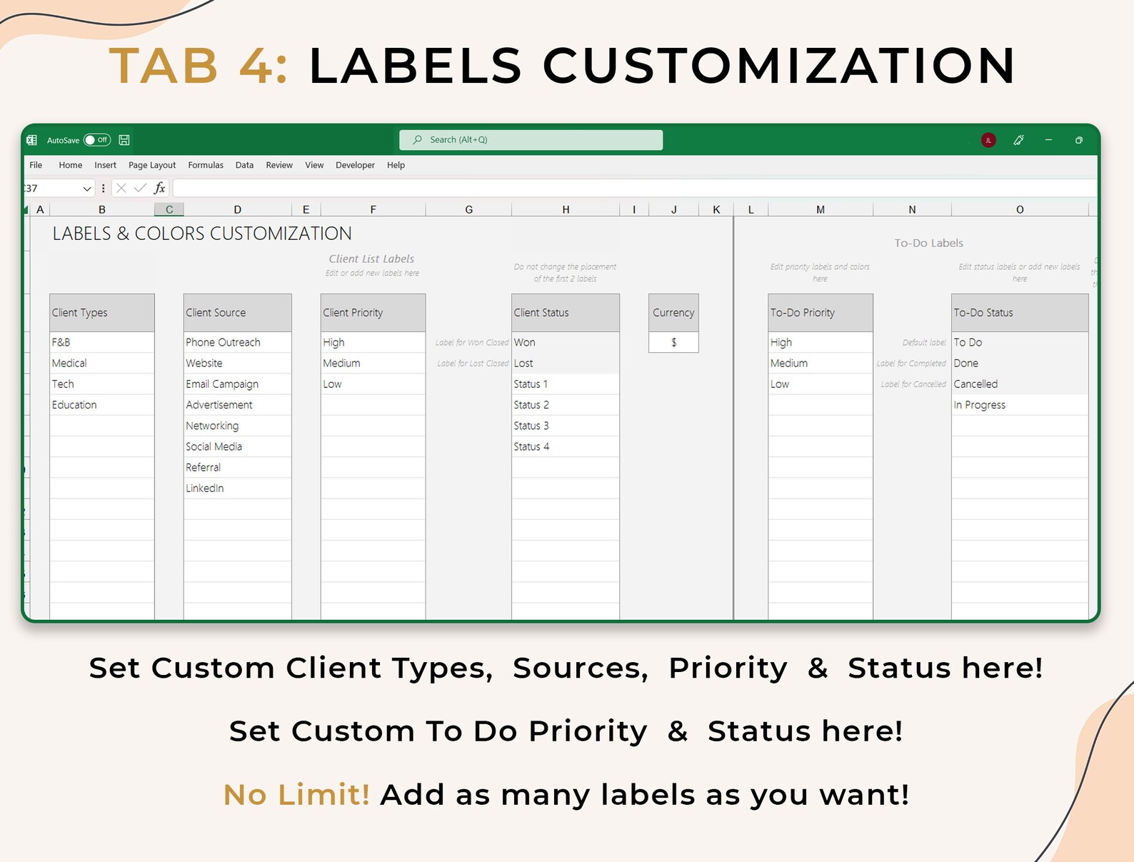 Excel Client Tracker Small Business Template CRM Dashboard - Etsy