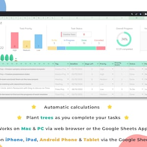 To Do List Template, Google Sheets Spreadsheet, Daily to Do, Digital ...