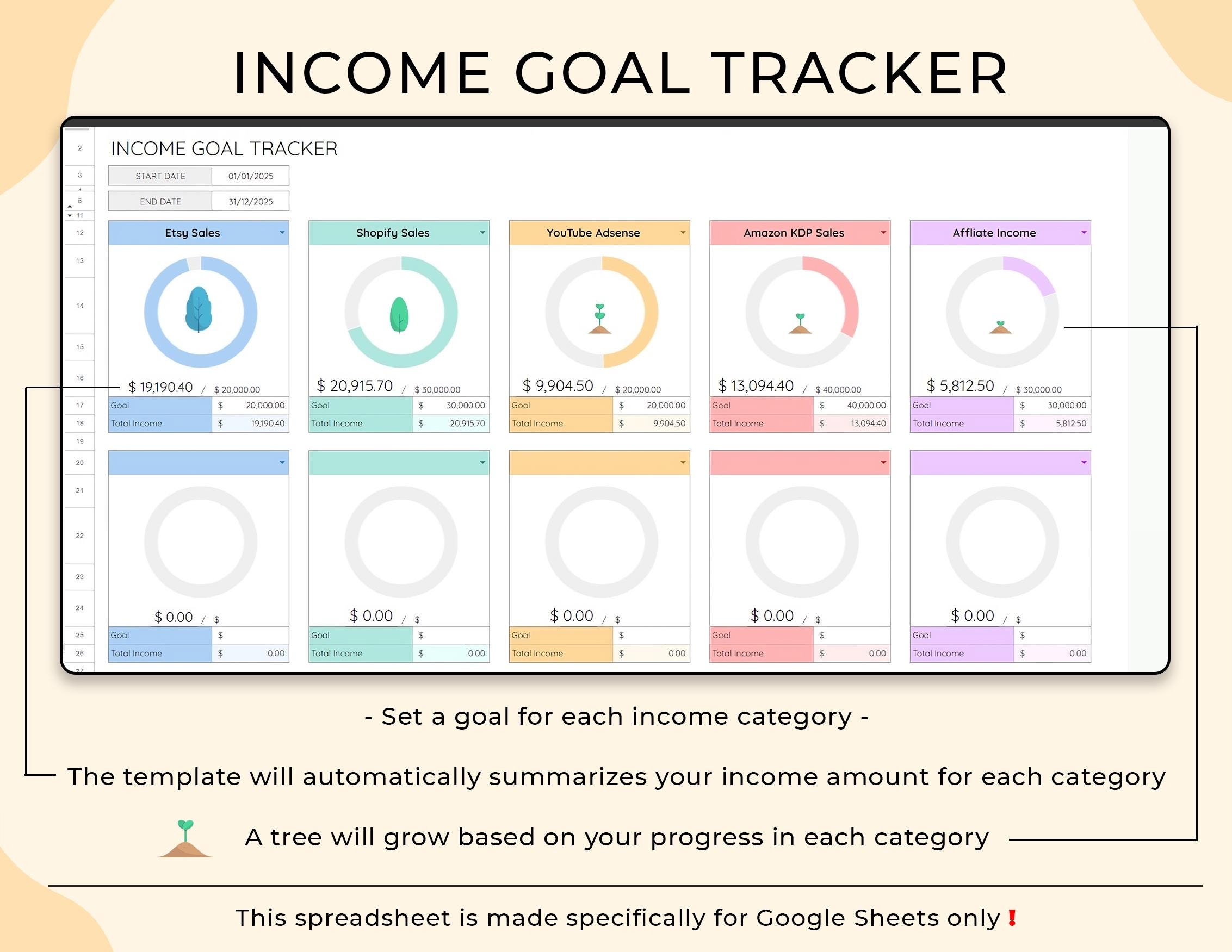 Income and Expense Tracker Google Sheets Spreadsheet, Personal ...