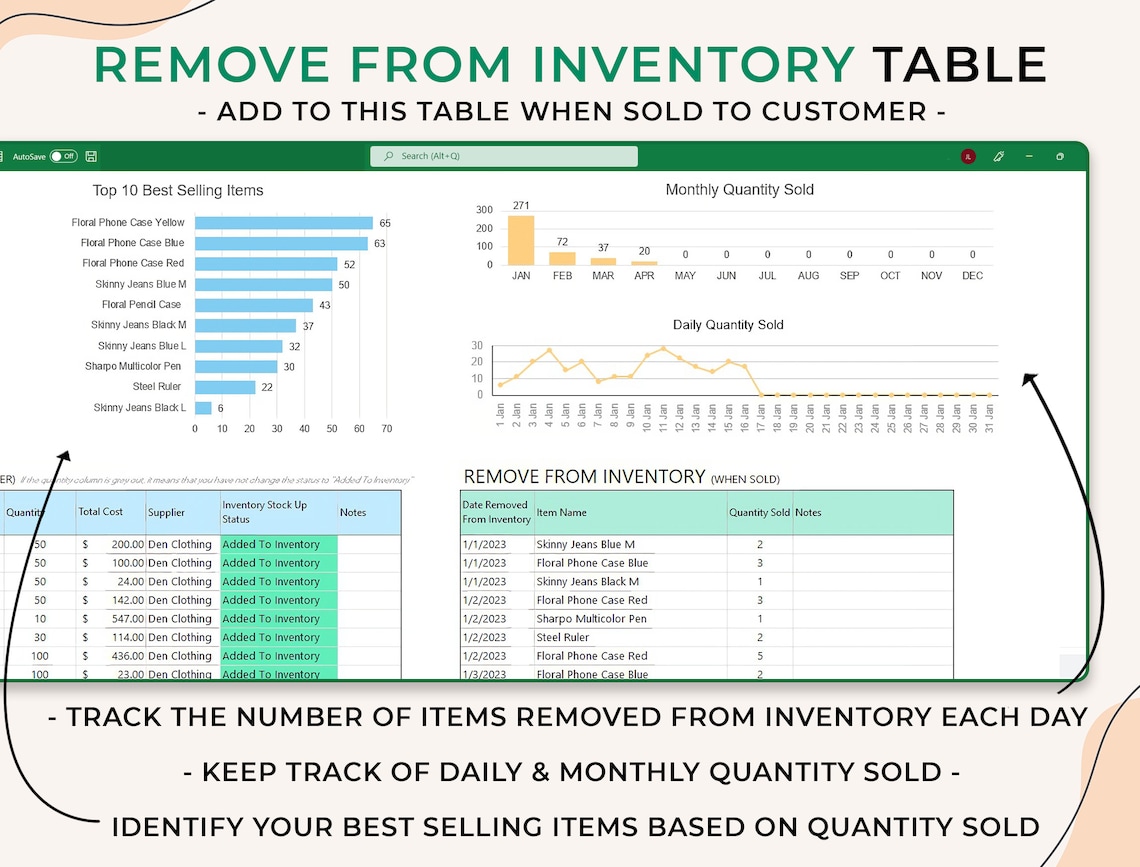 Excel Inventory Tracker Spreadsheet Template Inventory - Etsy
