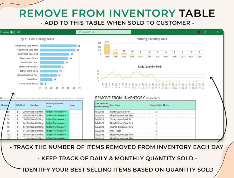 Excel Inventory Tracker Spreadsheet Template, Inventory Template Sheet ...