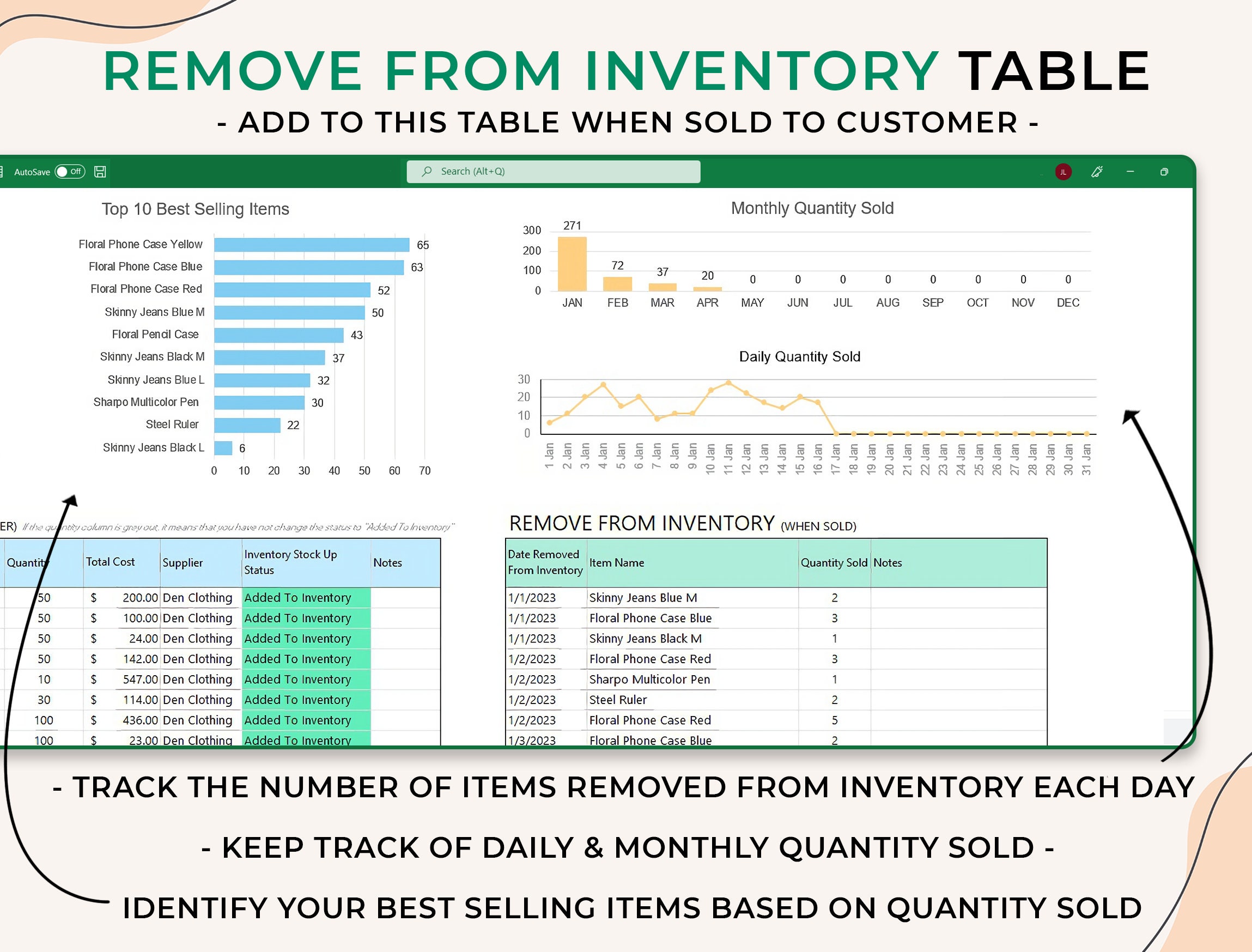 Excel Inventory Tracker Spreadsheet Template, Inventory Template Sheet ...
