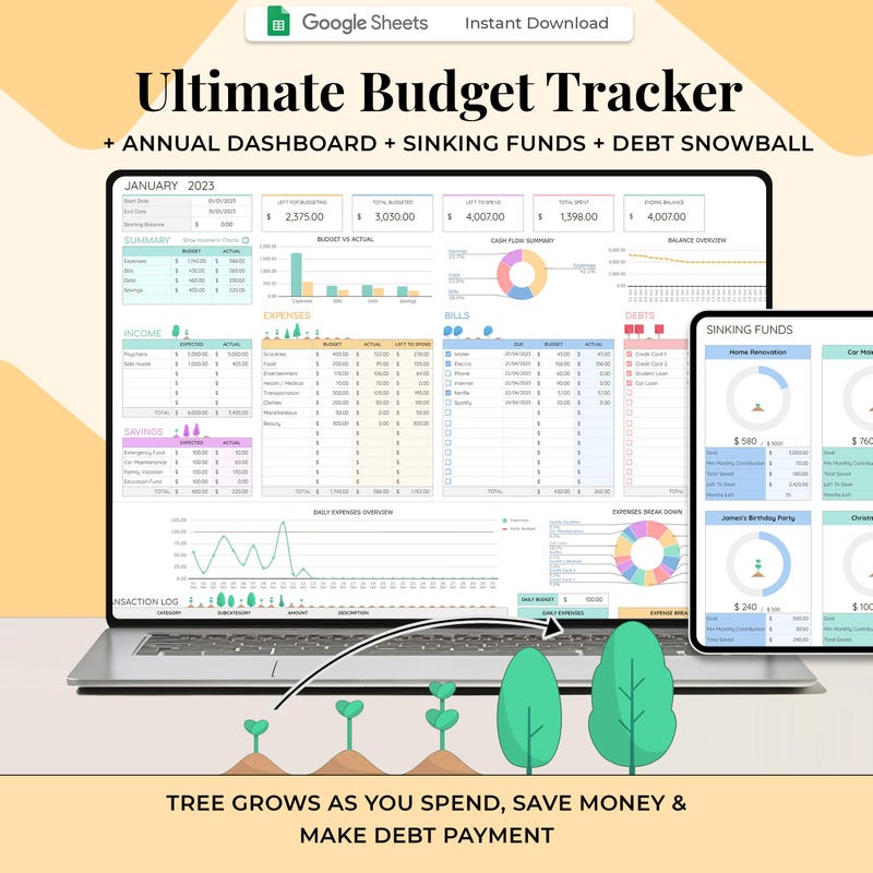Free Monthly Spreadsheet - Etsy