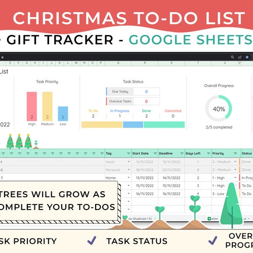 Christmas Gift Tracker Google Sheets Template Christmas - Etsy