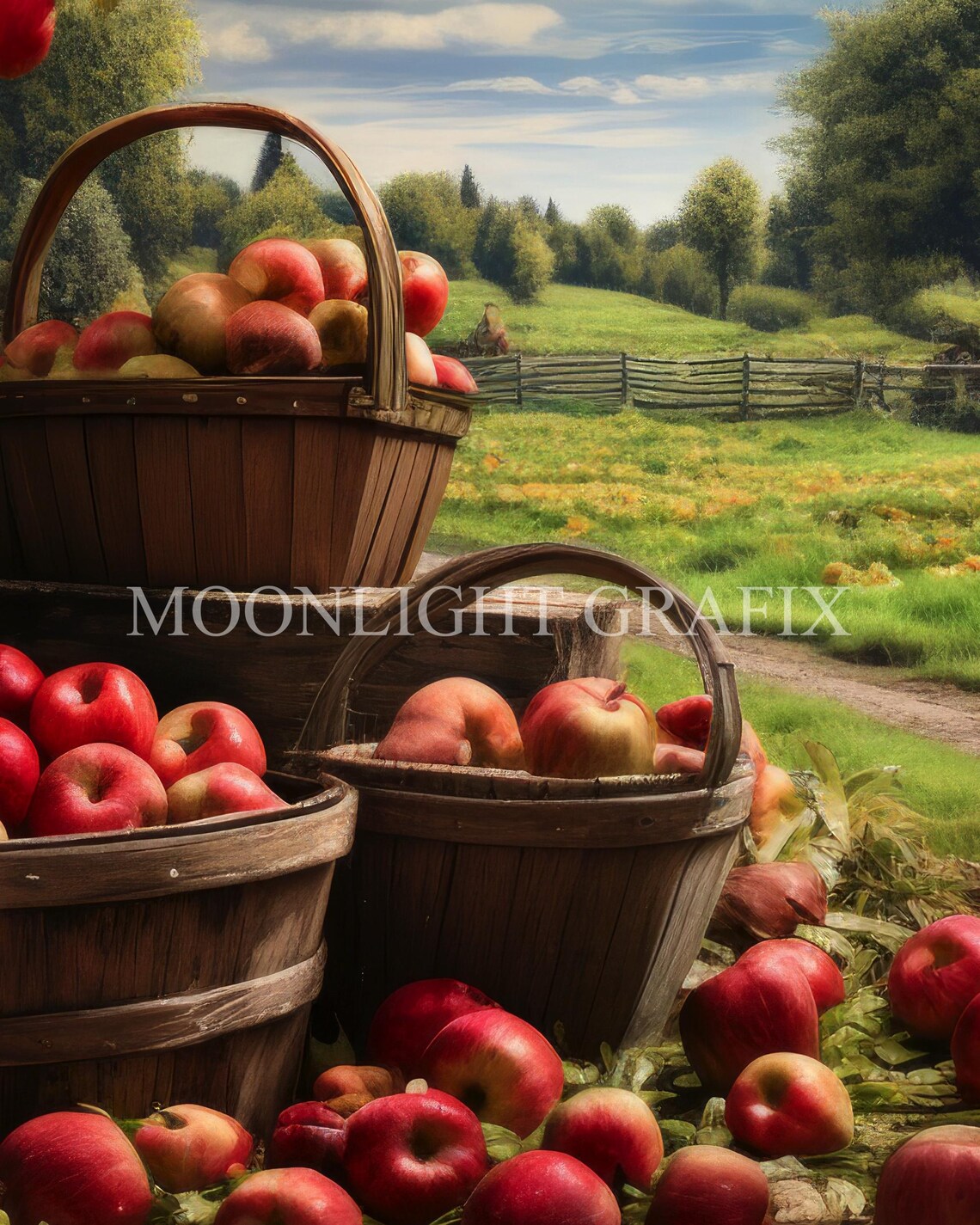 Apple Orchard Digital Backgrounds-backdrops Bundle - Etsy
