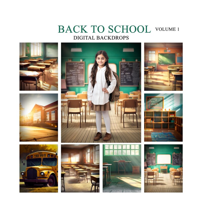 School Digital Background - Etsy