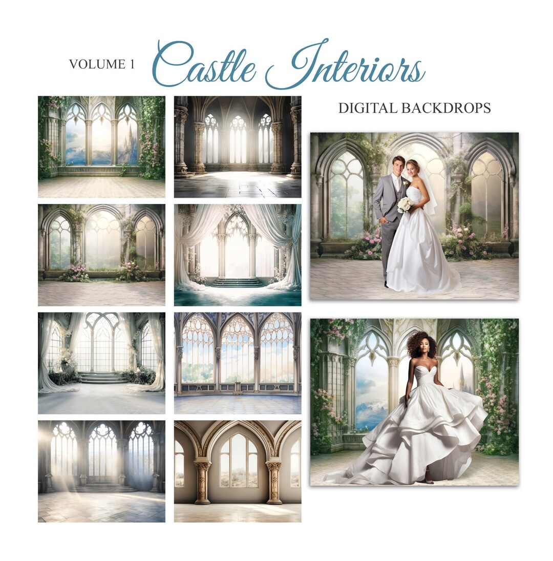 Castle Interiors V1 Backdrop Bundle V1 Digital Backgrounds-backdrops ...