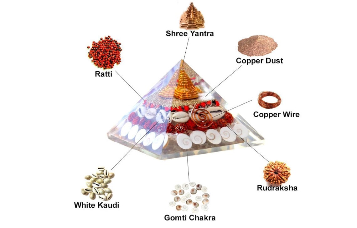 Gomati Chakra Pyramid With Rudraksha Shree Yantra Kauri and Ratti for ...