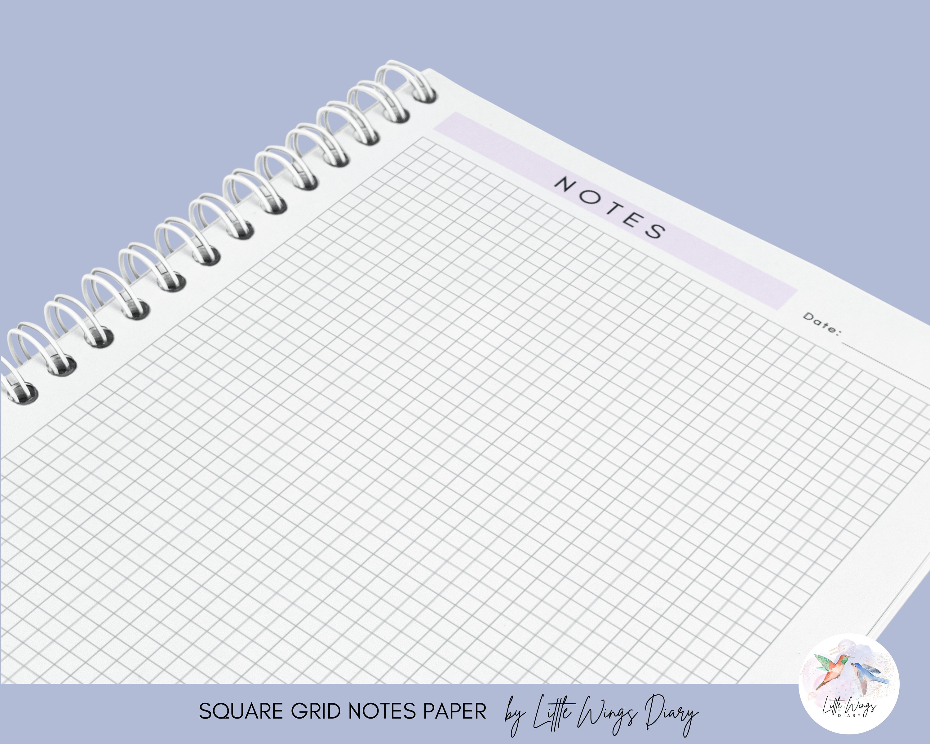 Square Grid Notes Paper Printable Pages Planner Binder Diary - Etsy