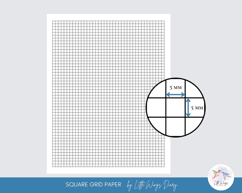 5mm Square Grid Paper: US Letter, A4, A5 Sizes (digital Download) - Etsy