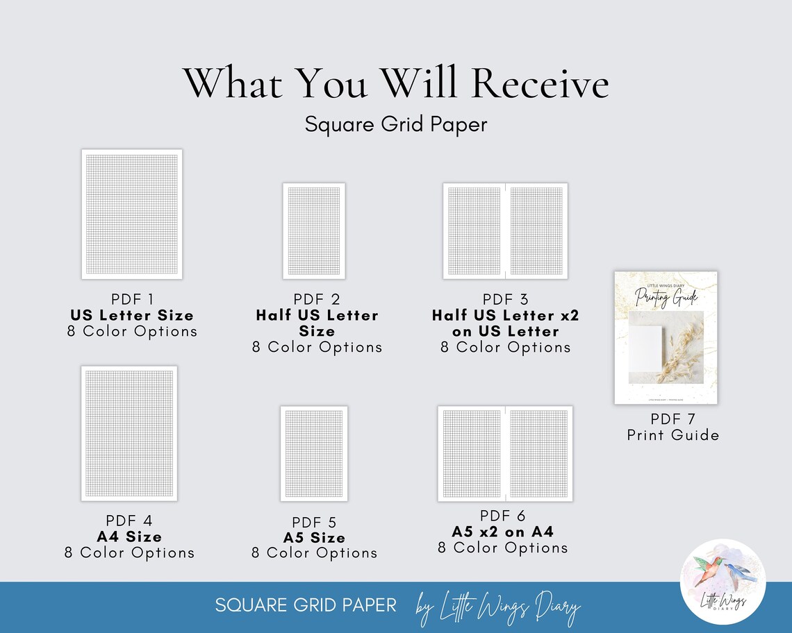 5mm Square Grid Paper: US Letter, A4, A5 Sizes (digital Download) - Etsy