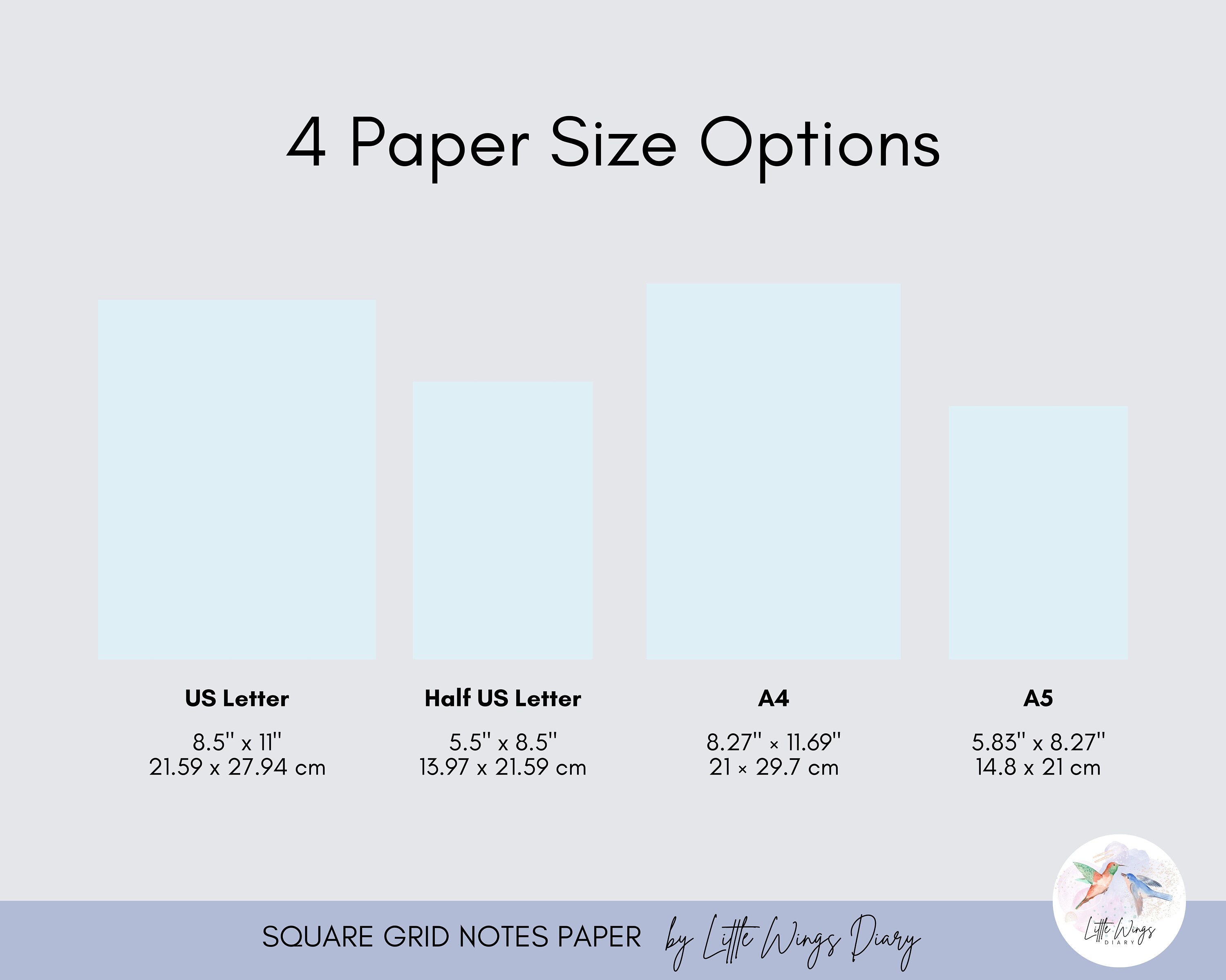 Square Grid Notes Paper Printable Pages Planner Binder Diary - Etsy