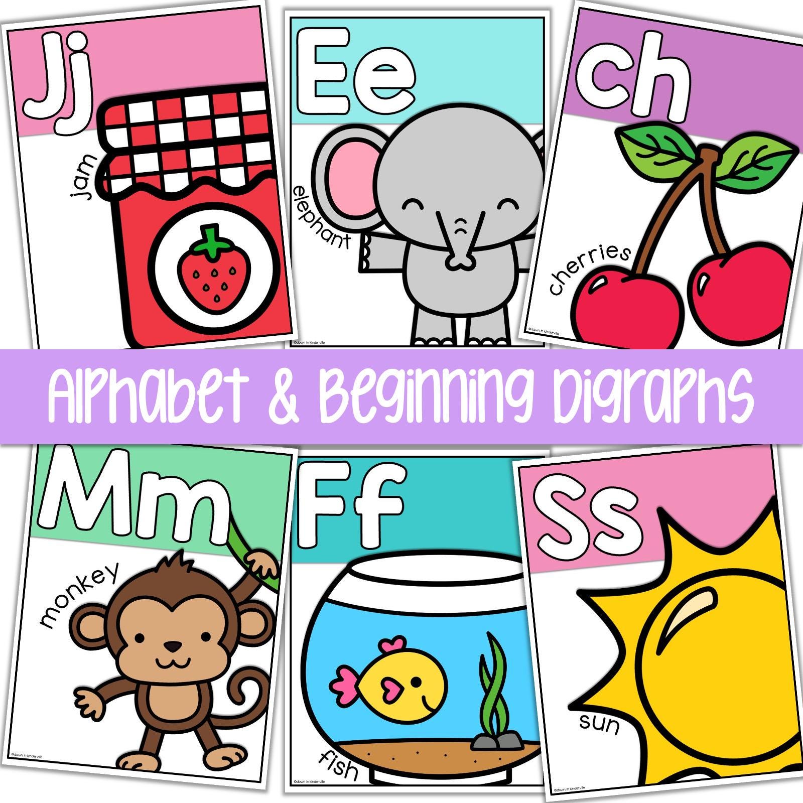 Alphabet Posters - Alphabet Chart - Digraph Posters - Classroom Decor ...