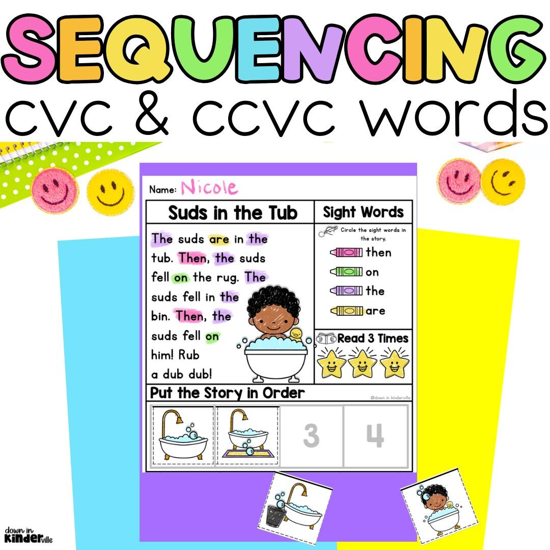 CVC Words Decodable Phonics Reading Passages - Comprehension & Retell ...