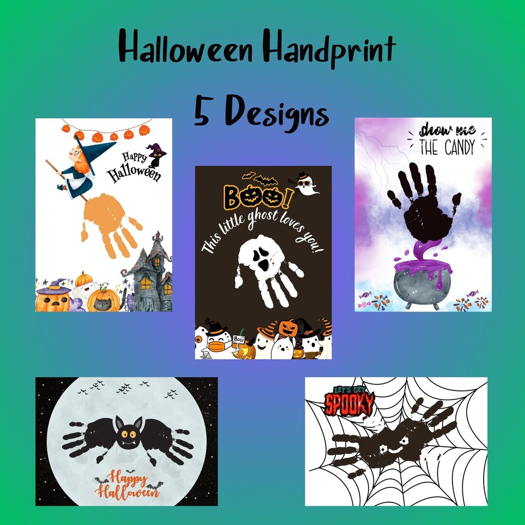 Spooky Halloween Handprint Art Craft Printable Activity for Kids ...