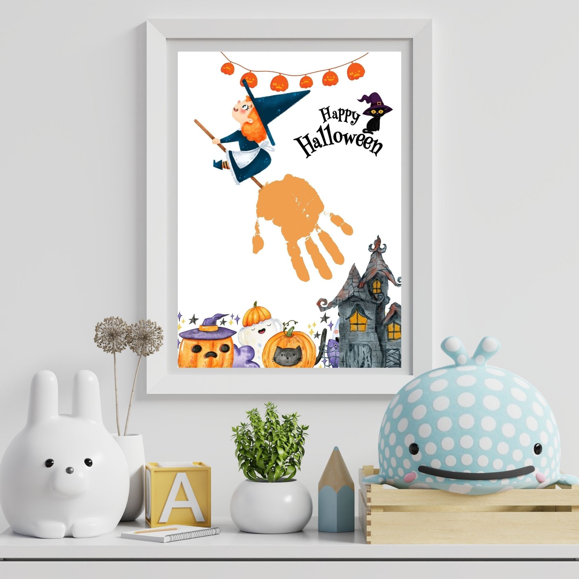 Spooky Halloween Handprint Art Craft Printable Activity for Kids ...