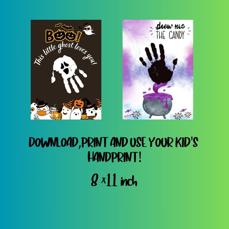 Spooky Halloween Handprint Art Craft Printable Activity for Kids ...
