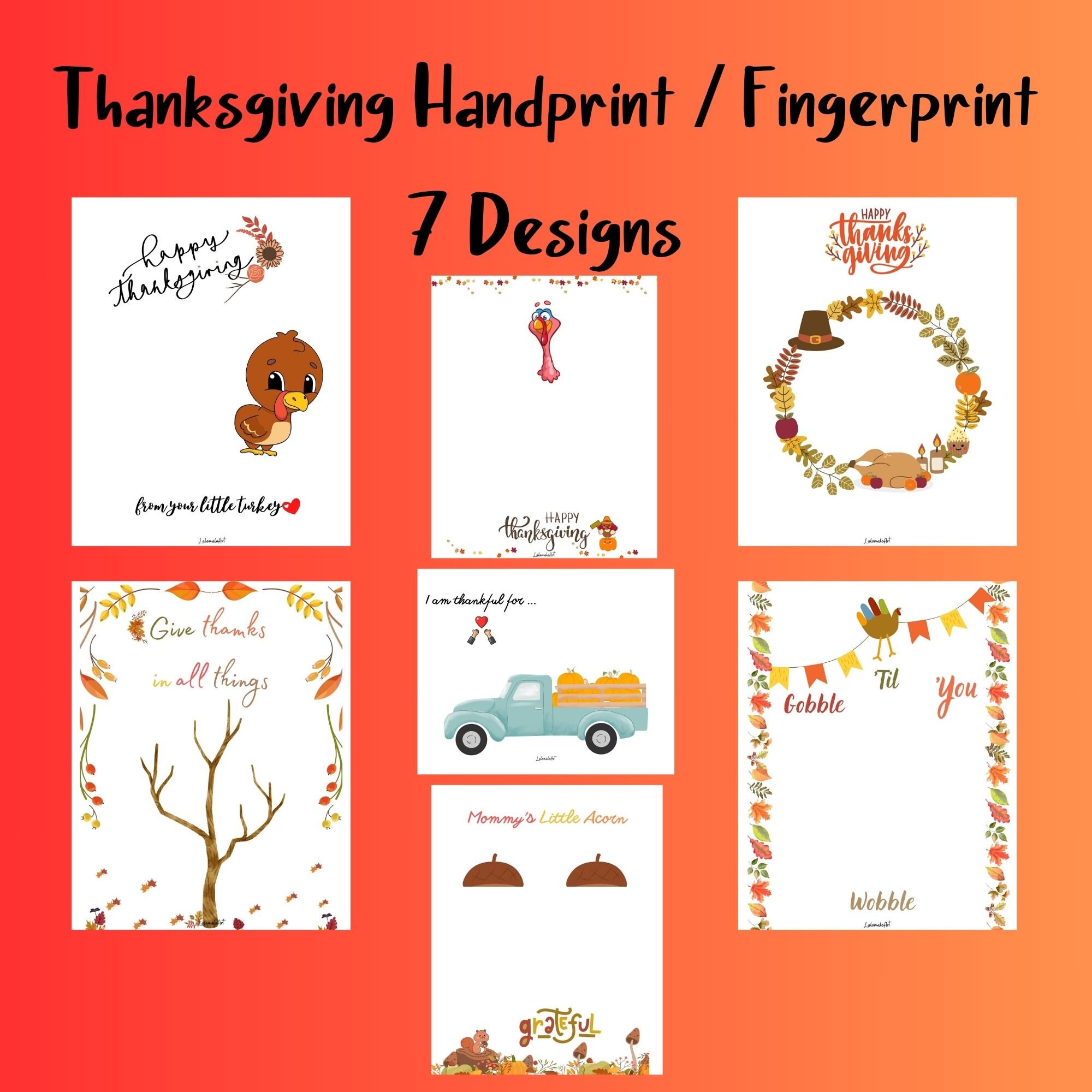 Happy Thanksgiving Handprint Craft Printable Handprint Art - Etsy
