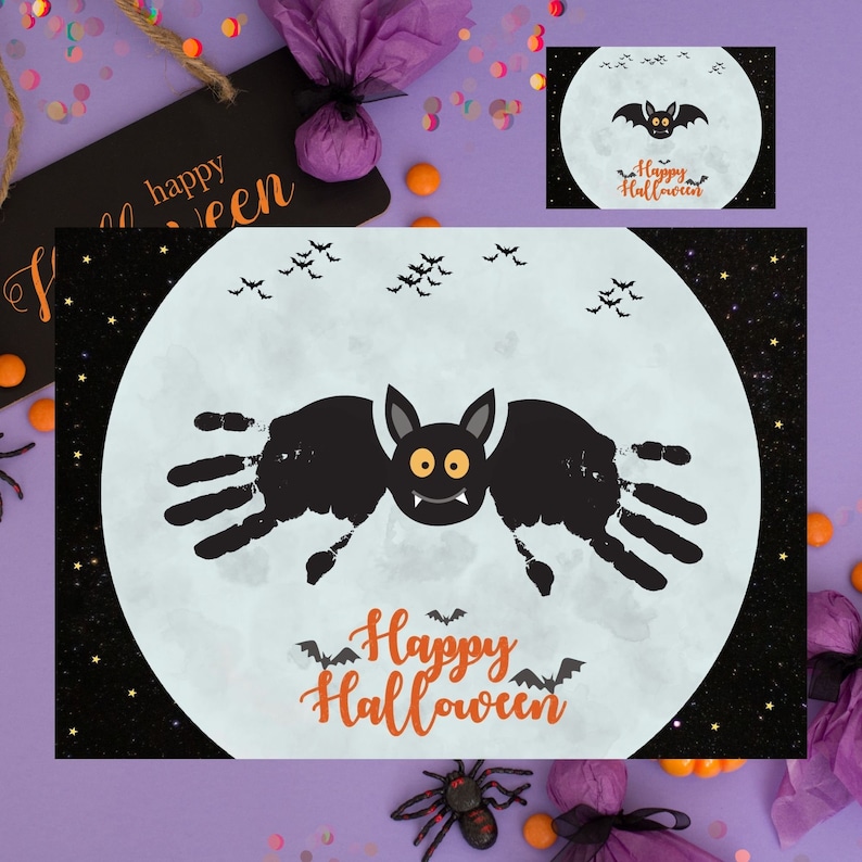Spooky Halloween Handprint Art Craft Printable Activity for Kids ...