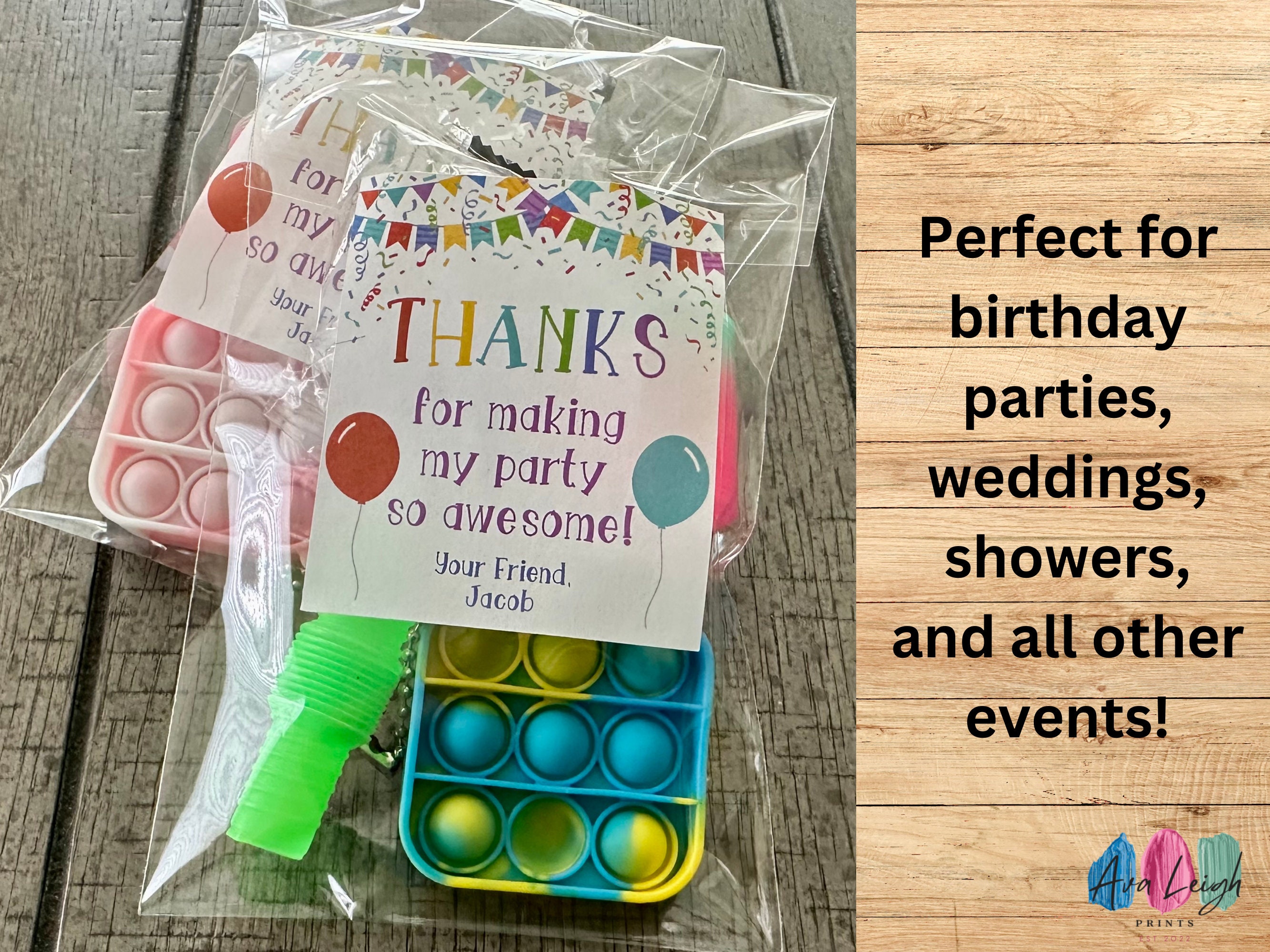 Birthday Party Fidget Favors, Personalized Party Favors for Kids ...