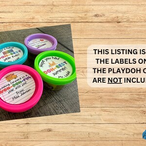 Back to School Mini Playdoh Can Labels, Stickers for Back to School ...