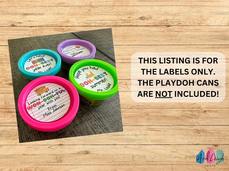 Back to School Mini Playdoh Can Labels, Stickers for Back to School ...