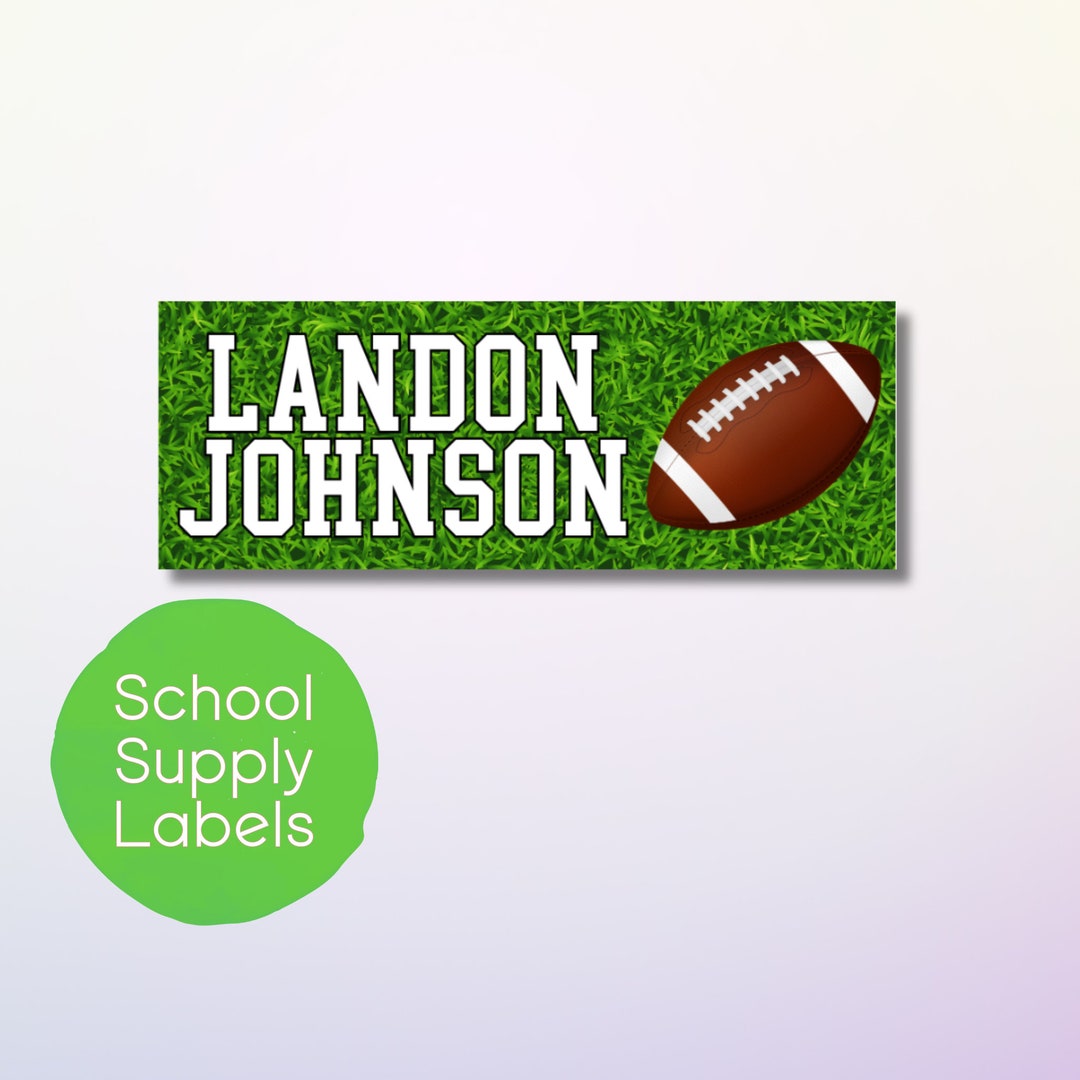 Football School Supply Labels, Personalized Name Labels, Waterproof ...