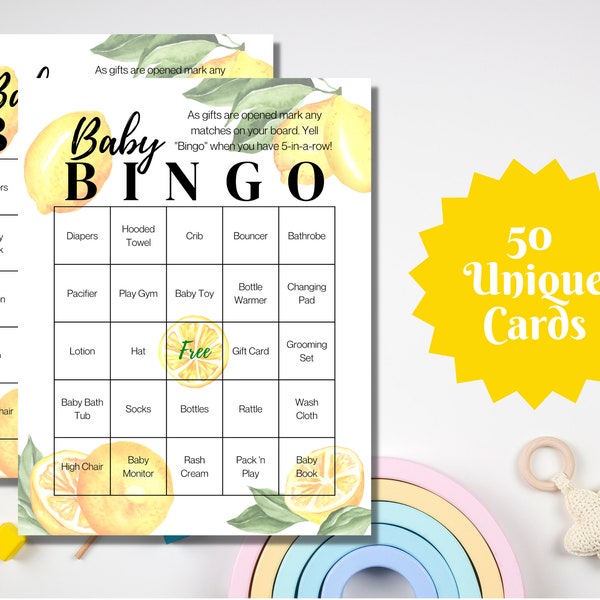 Baby Shower Bingo - Etsy
