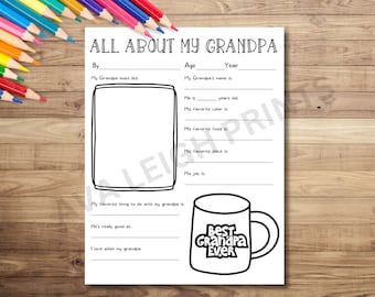 All About Dad Printable, Father's Day Coloring Page, All About My ...