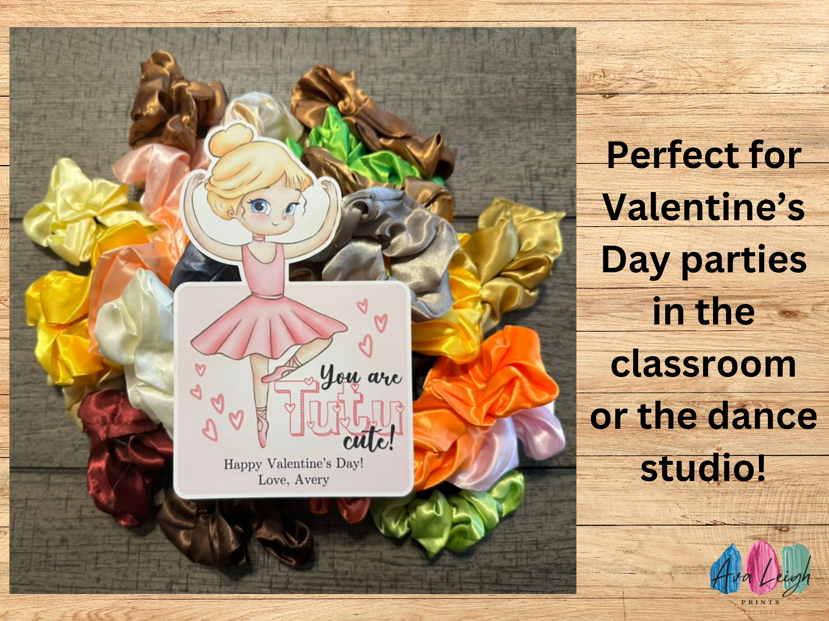 Tutu Ballerina Valentine's Day Card With Scrunchie, Dancer Themed Party ...