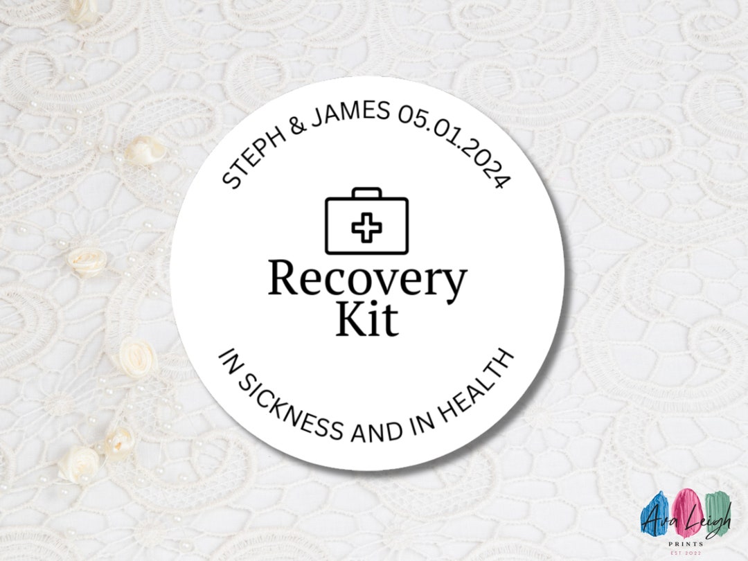 Wedding Recovery Kit Labels, Personalized Wedding Stickers for Snacks ...
