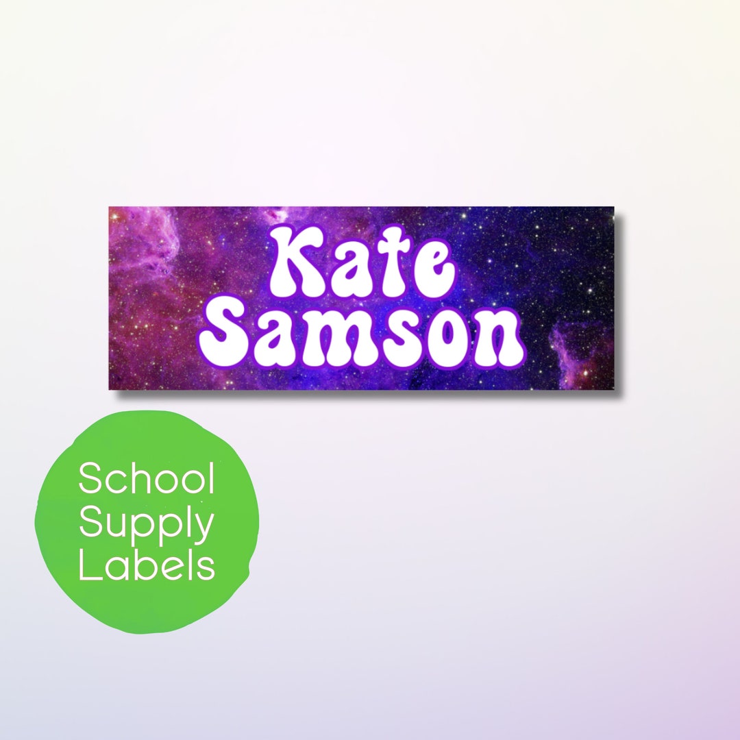 Galaxy School Supply Labels, Personalized Name Labels, Waterproof ...