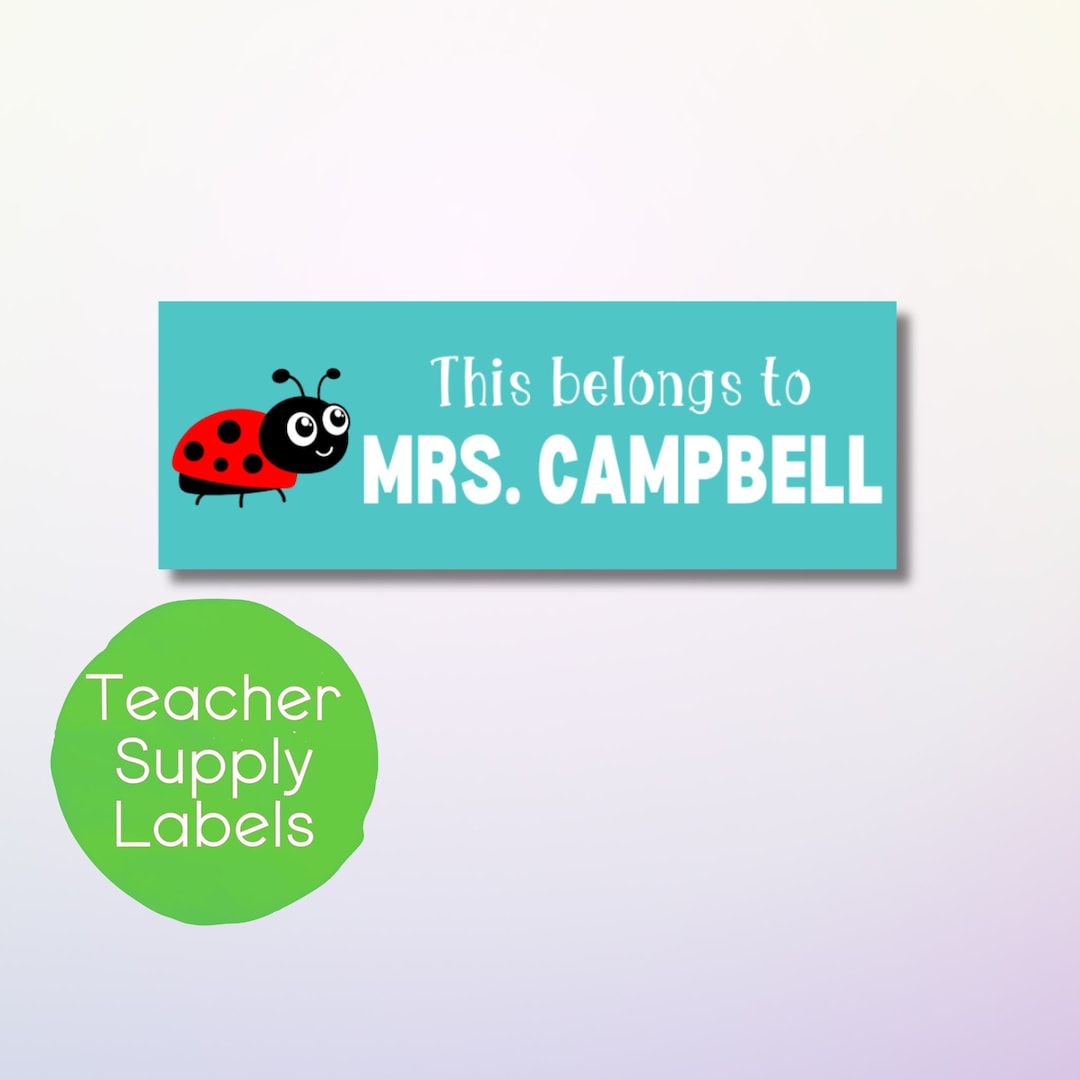 Ladybug Teacher School Supply Labels, Personalized Name Labels ...