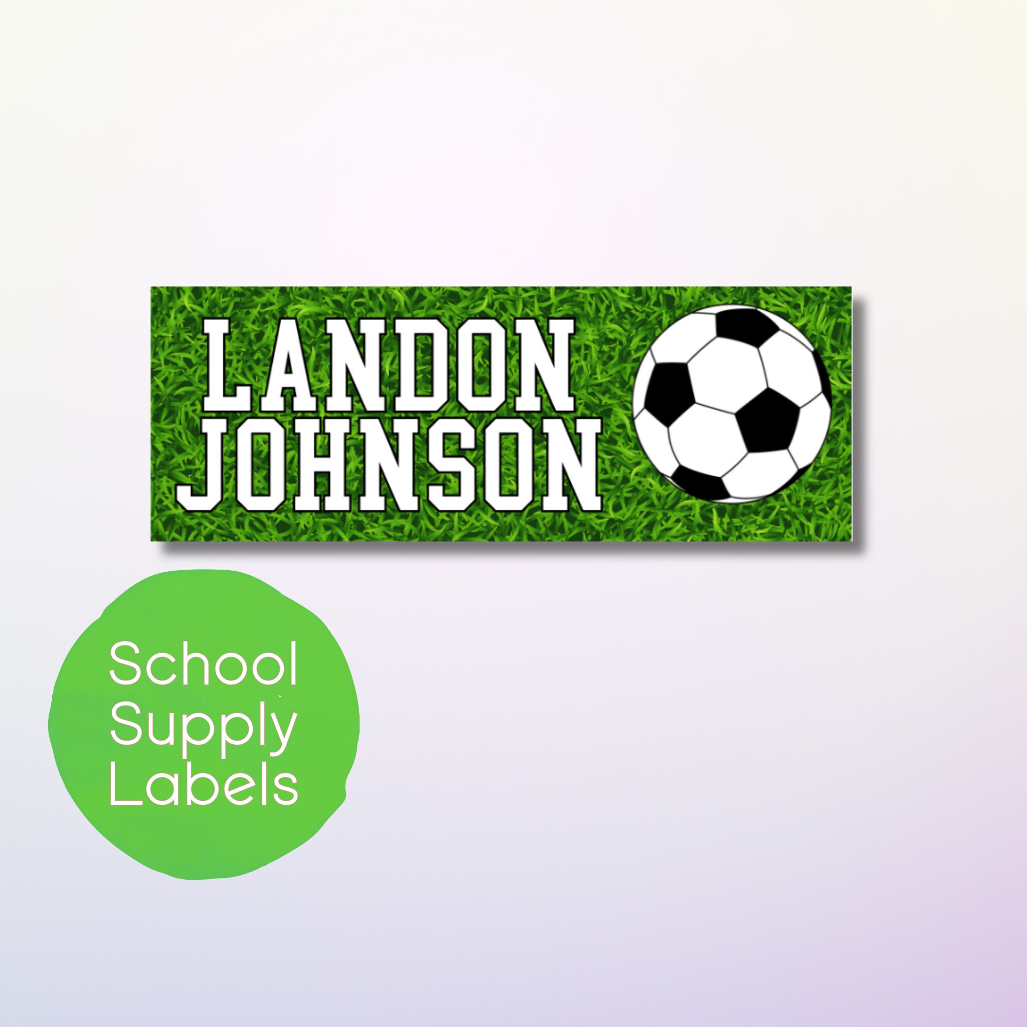 Soccer School Supply Labels, Personalized Name Labels, Waterproof ...