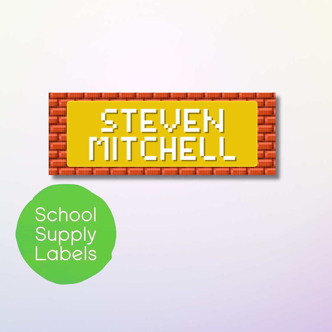 Super Video Game School Supply Labels, Personalized Name Labels ...
