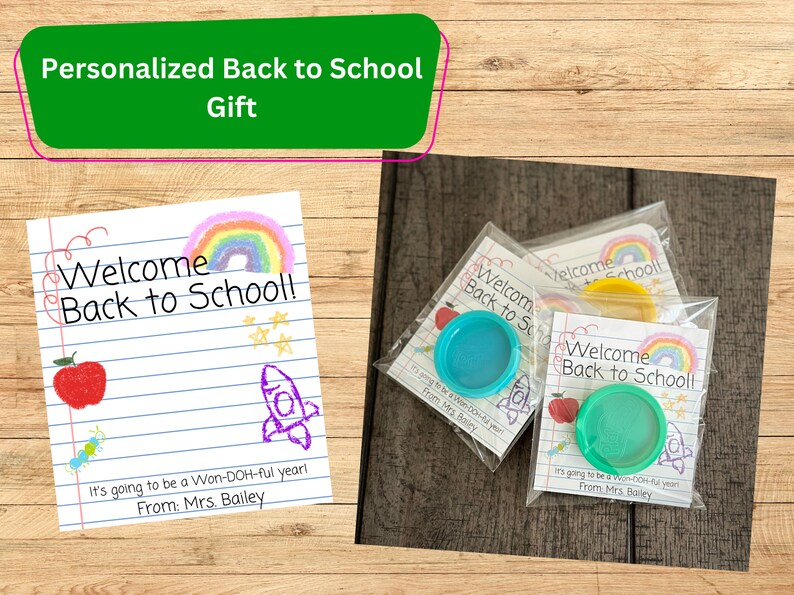 Custom Back to School Personalized Play Dough Gift, First Day of School ...