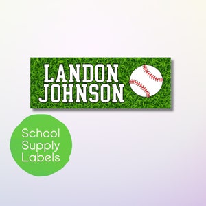 Baseball School Supply Labels, Personalized Name Labels, Waterproof ...
